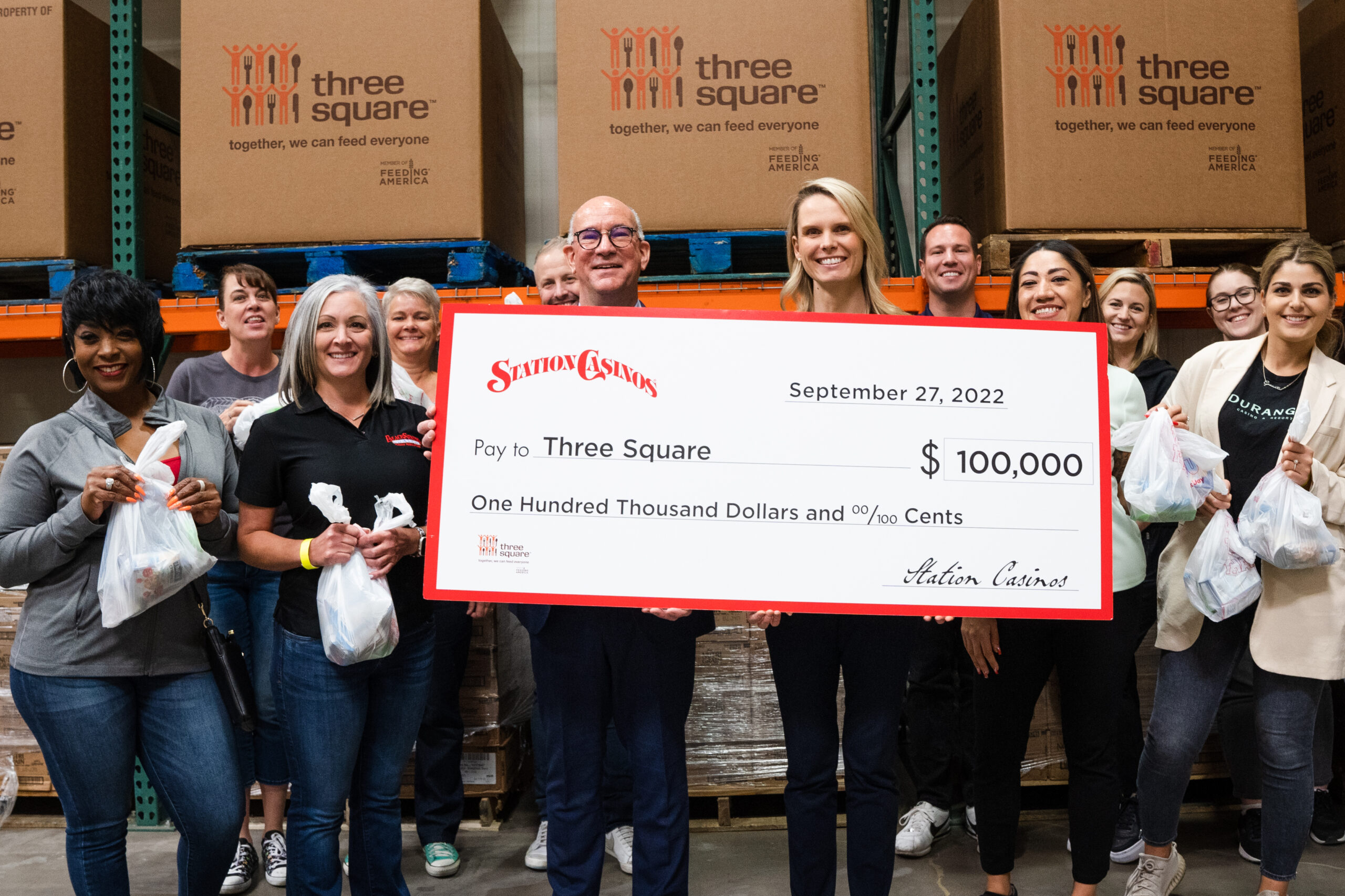 Station Casinos Presents A $100,000 Donation to Three Square Food Bank ...